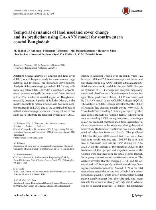 (PDF) Temporal dynamics of land use/land cover change and its ...