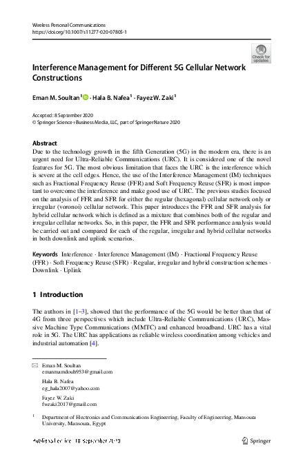 (PDF) Interference Management for Different 5G Cellular Network ...