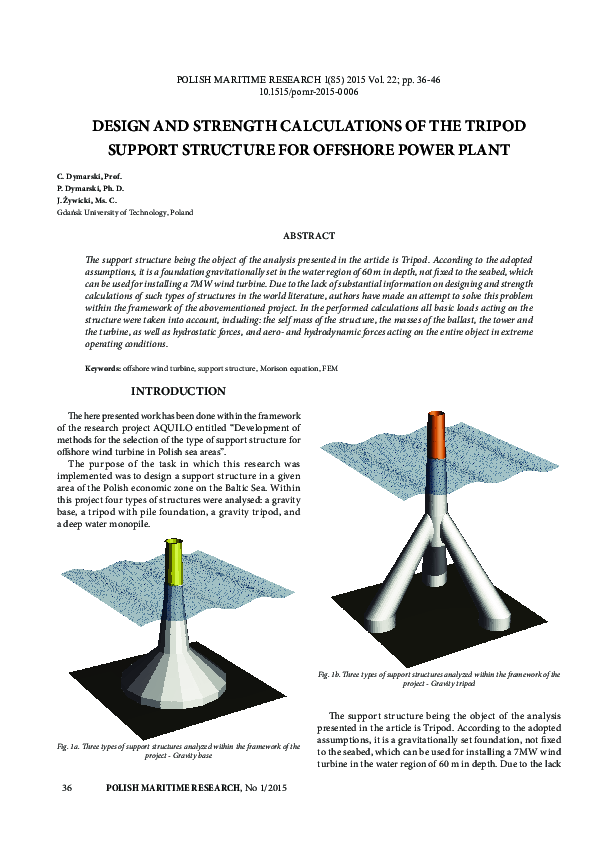 (PDF) Design and Strength Calculations of the Tripod Support Structure ...