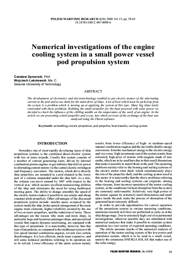 (PDF) Numerical investigations of the engine cooling system in a small ...