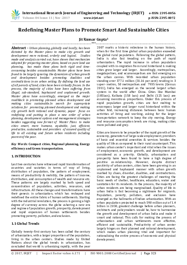 (PDF) Redefining Master Plans to Promote Smart And Sustainable Cities