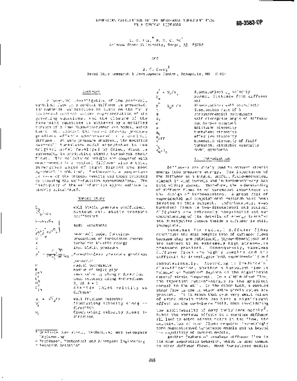(PDF) Numerical calculation of the near-wall turbulent flow in a conical diffuser