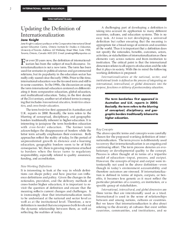 (PDF) Updated Definition of Internationalization