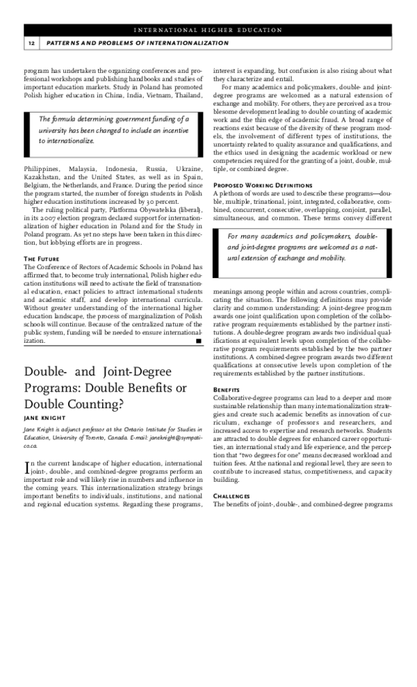 (PDF) Double- and Joint-Degree Programs
