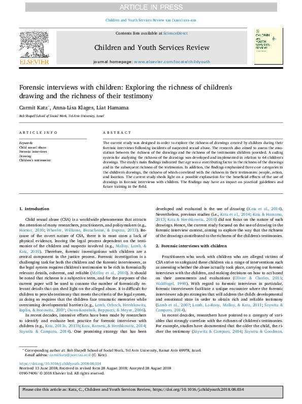 (PDF) Forensic interviews with children: Exploring the richness of ...