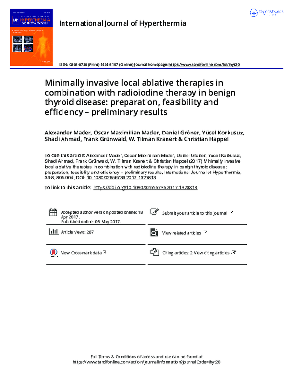 (PDF) Minimally invasive local ablative therapies in combination with radioiodine therapy in ...