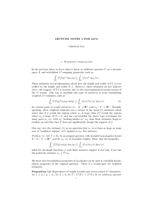 (PDF) Lecture Notes 5 for 247A