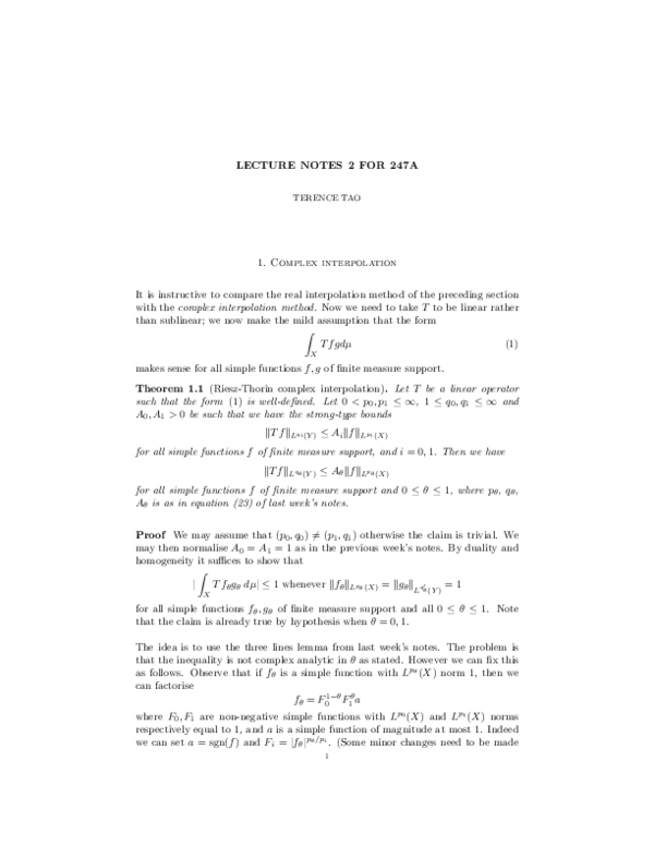 (PDF) Lecture Notes 2 for 247A | Oguzhan Ozen - Academia.edu