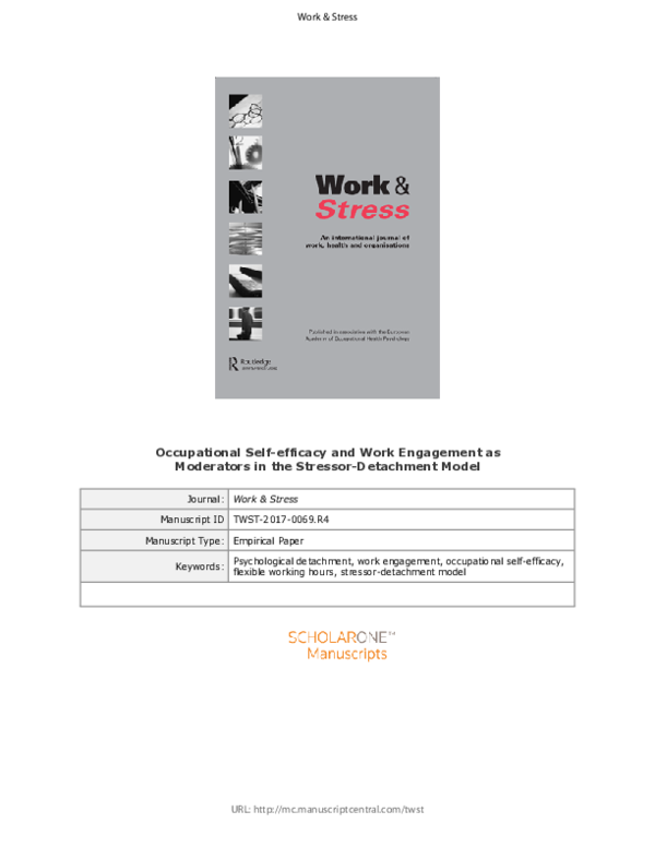 (PDF) Occupational self-efficacy and work engagement as moderators in ...