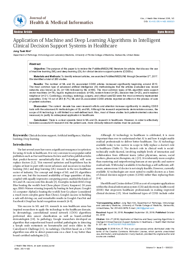 (PDF) Application of Machine and Deep Learning Algorithms in ...