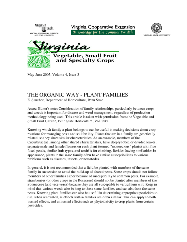 (PDF) The Organic Way - Plant Families