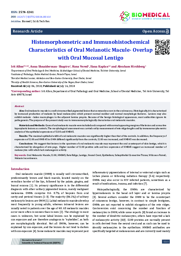 (PDF) Histomorphometric and Immunohistochemical Characteristics of Oral ...