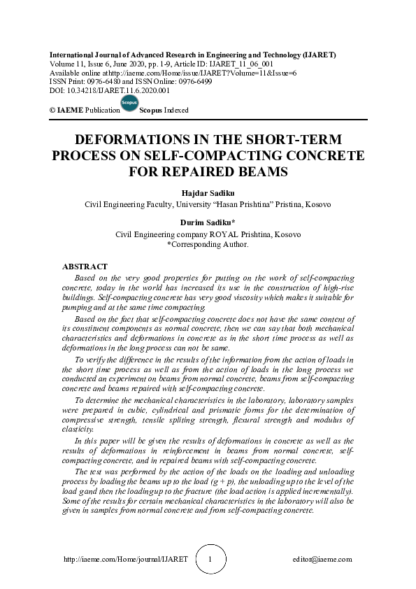 (PDF) Deformations in the Short-Term Process on Self-Compacting ...