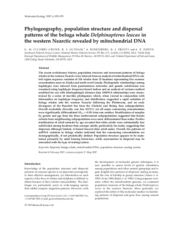 (PDF) Phylogeography, population structure and dispersal patterns of ...