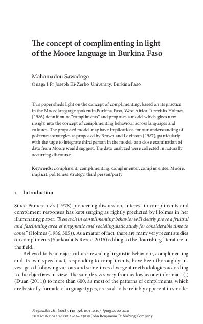 (PDF) The concept of complimenting in light of the Moore language in ...