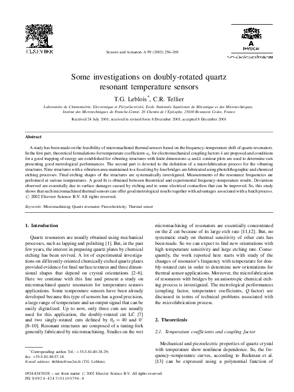 (PDF) Some investigations on doubly-rotated quartz resonant temperature ...