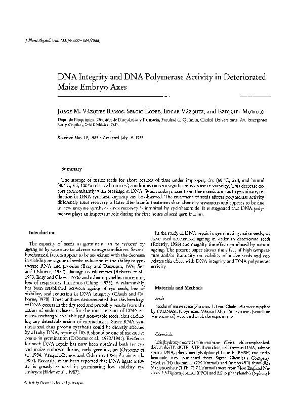(PDF) DNA Integrity and DNA Polymerase Activity in Deteriorated Maize ...