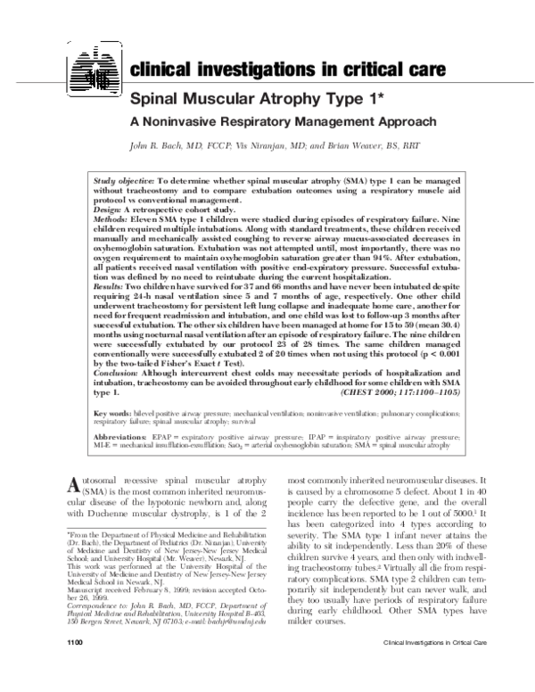 (PDF) Spinal Muscular Atrophy Type 1