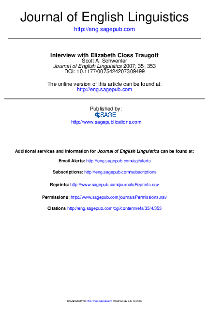 (PDF) Interview with Elizabeth Closs Traugott
