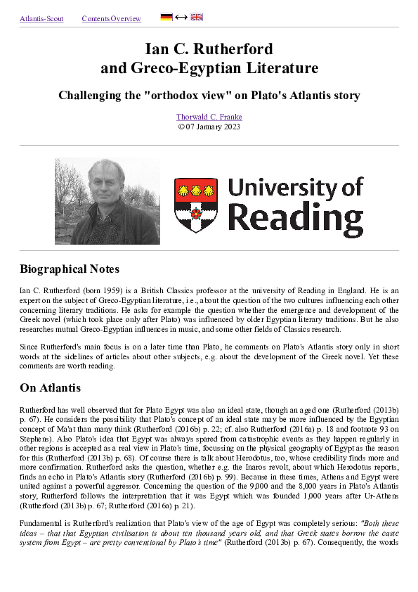 (PDF) Ian C. Rutherford and Greco-Egyptian Literature - Challenging the ...