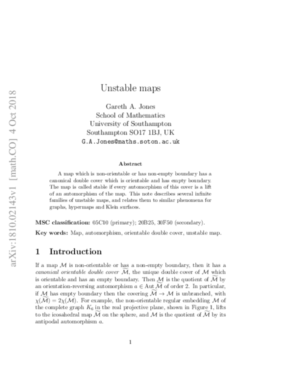 (PDF) Unstable maps