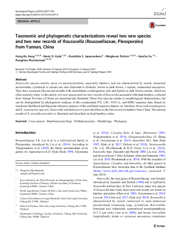 (PDF) Taxonomic and phylogenetic characterizations reveal two new ...