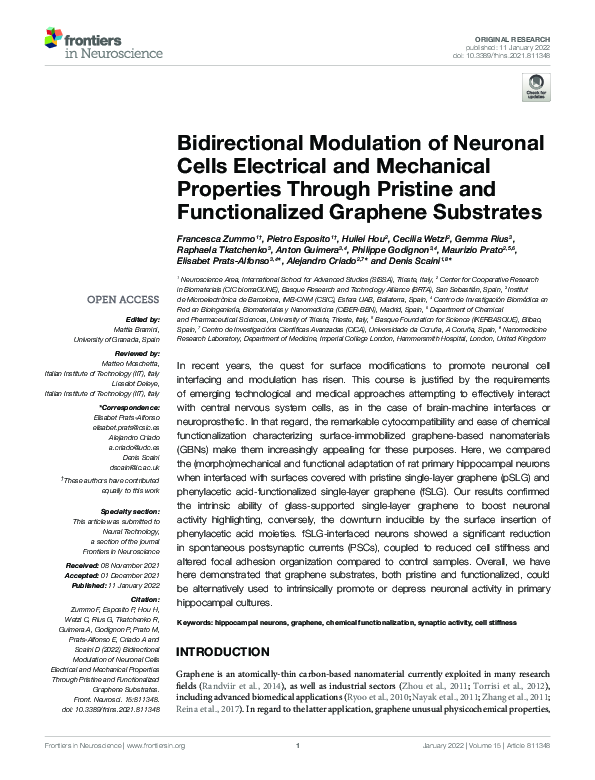 (PDF) Bidirectional Modulation of Neuronal Cells Electrical and Mechanical Properties Through ...