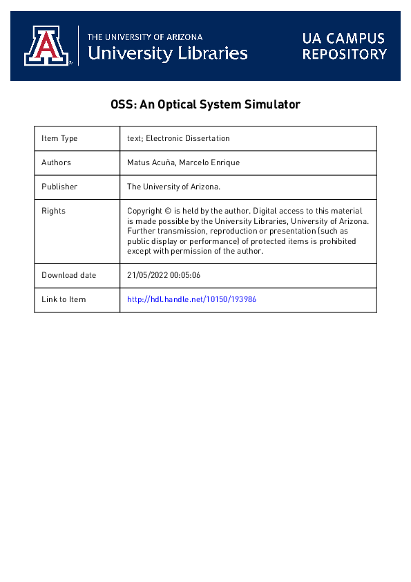 (PDF) OSS: An Optical System Simulator
