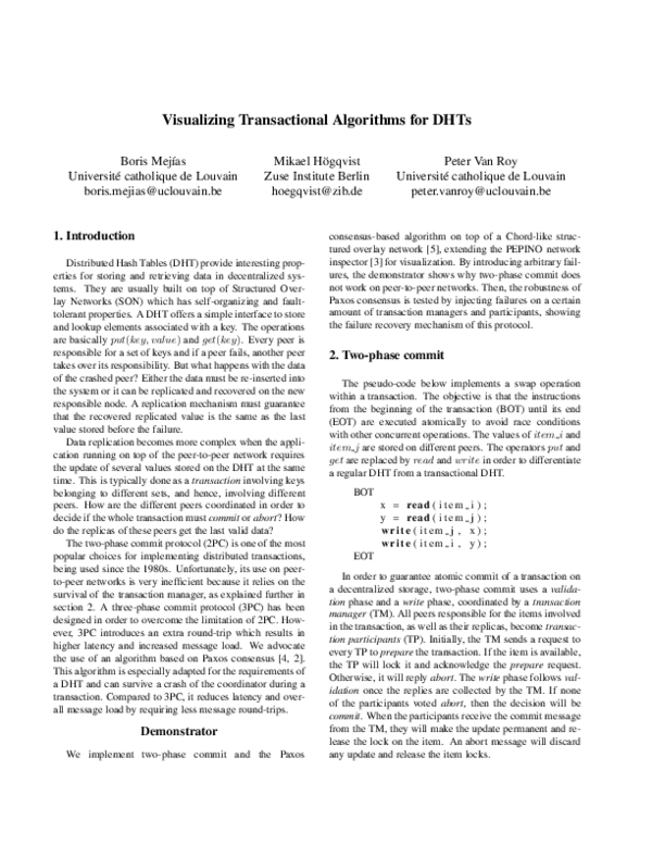 (PDF) Visualizing Transactional Algorithms for DHTs