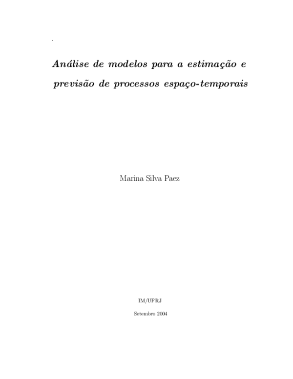 (PDF) Analise de modelos para a estimacao e previsao de processos ...