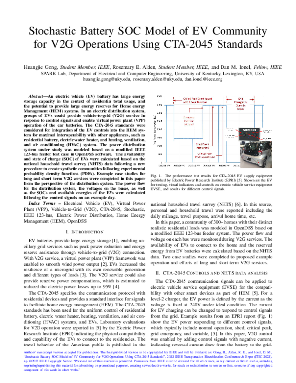 (PDF) Stochastic Battery SOC Model of EV Community for V2G Operations ...