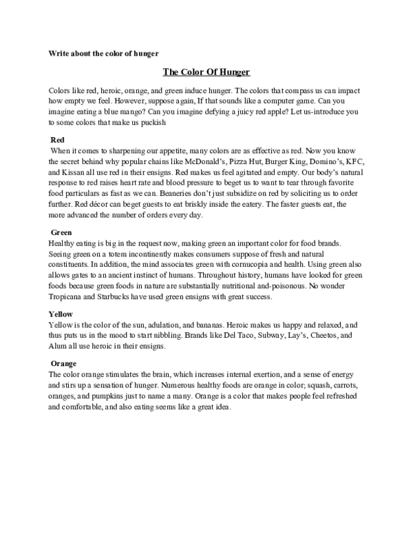 (DOC) The Color Of Hunger | Subhana Zaki - Academia.edu