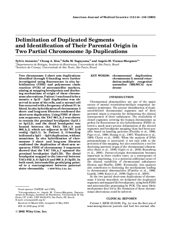 (PDF) Delimitation of duplicated segments and identification of their ...