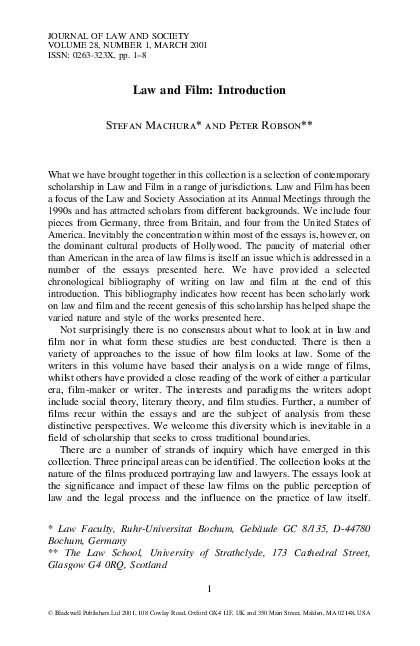 (PDF) Law and Film: Introduction