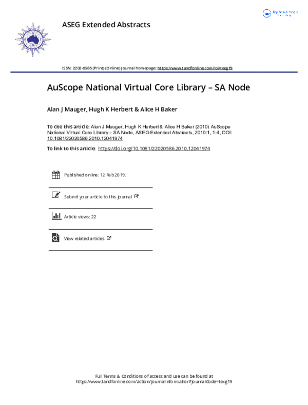 (PDF) AuScope National Virtual Core Library – SA Node