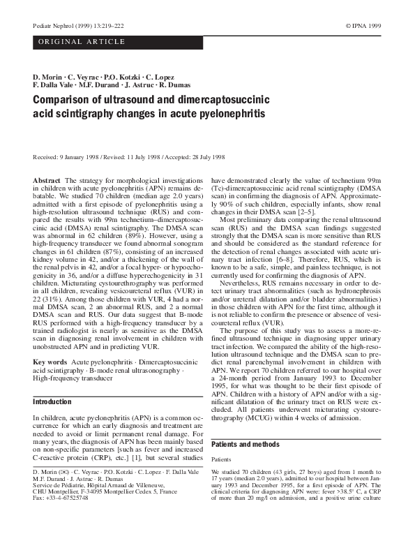 (PDF) Comparison of ultrasound and dimercaptosuccinic acid scintigraphy ...