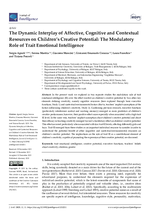 (PDF) The Dynamic Interplay of Affective, Cognitive and Contextual Resources on Children’s ...