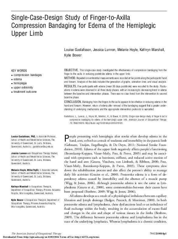 (PDF) Single-Case-Design Study of Finger-to-Axilla Compression ...
