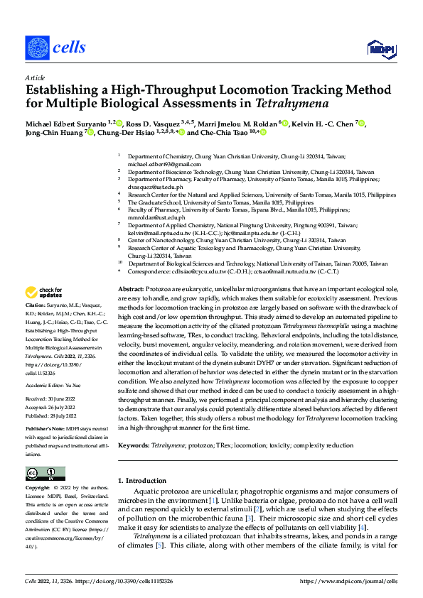 (PDF) Establishing a High-Throughput Locomotion Tracking Method for ...