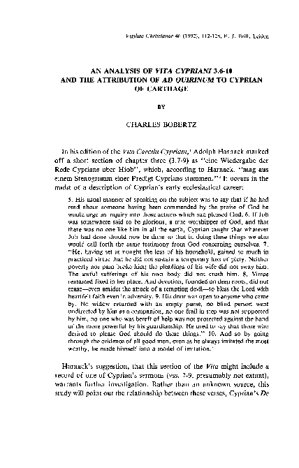 (PDF) An Analysis of "Vita Cypriani" 3.6-10 and the Attribution of "Ad ...