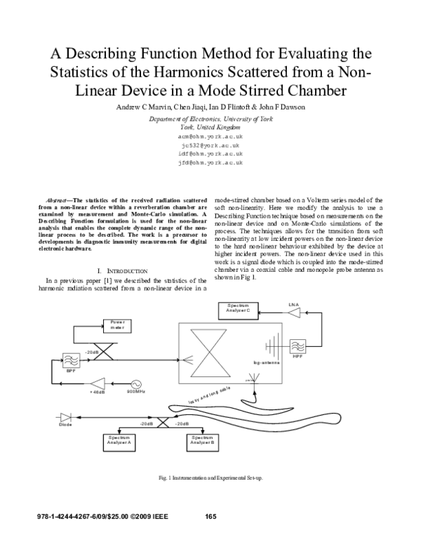 (PDF) Evaluating Harmonics from Non-linear Devices in Reverberation Chambers