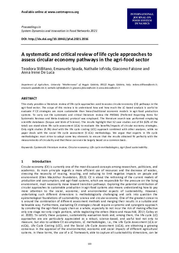(PDF) A systematic and critical review of life cycle approaches to ...