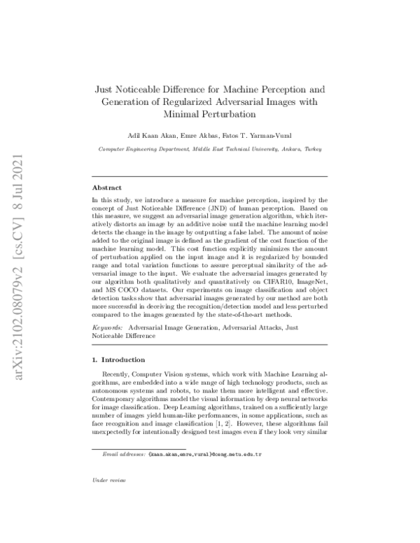 Pdf Just Noticeable Difference For Machine Perception And Generation Of Regularized