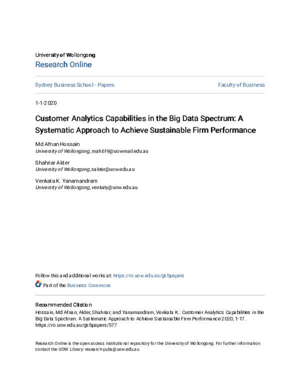 (PDF) Customer Analytics Capabilities in the Big Data Spectrum