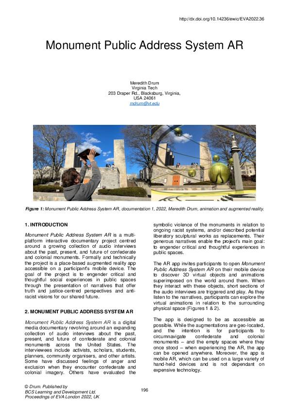 (PDF) Monument Public Address System AR
