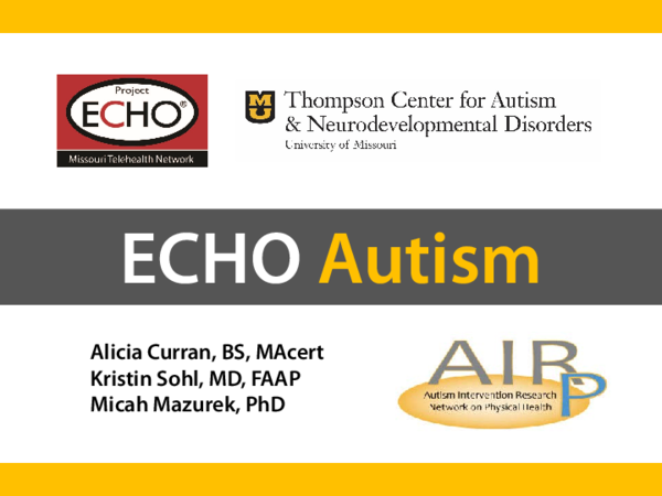 (PDF) ECHO Autism: A New Model for Training Primary Care Providers in ...