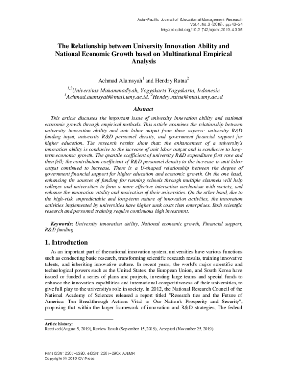 (PDF) The Relationship between University Innovation Ability and ...