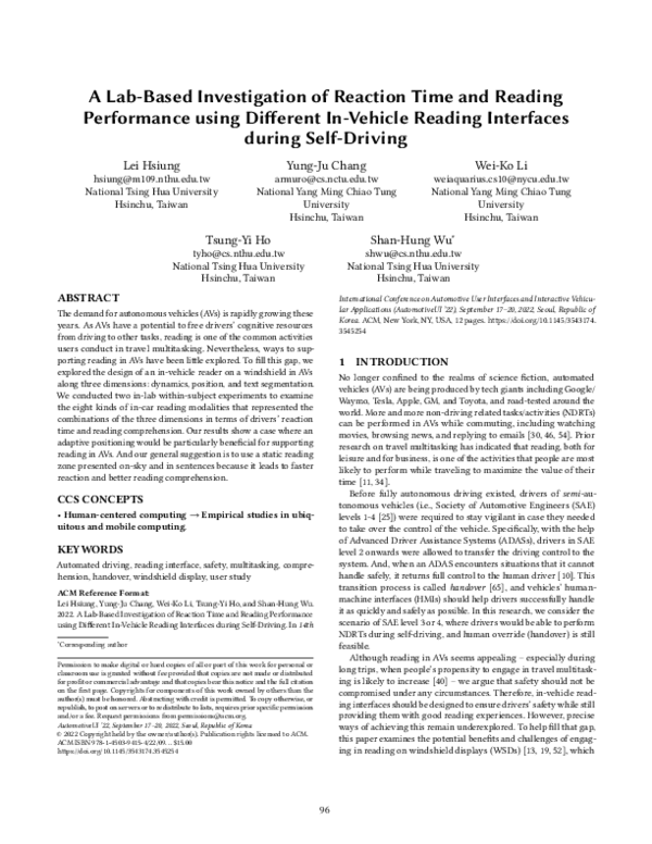 (PDF) A Lab-Based Investigation of Reaction Time and Reading ...