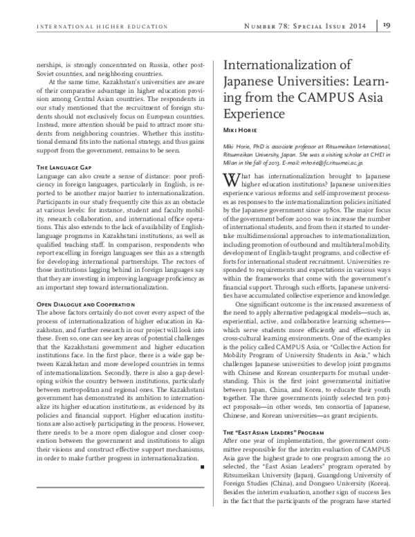 (PDF) Internationalization of Japanese Universities: Current Status and ...