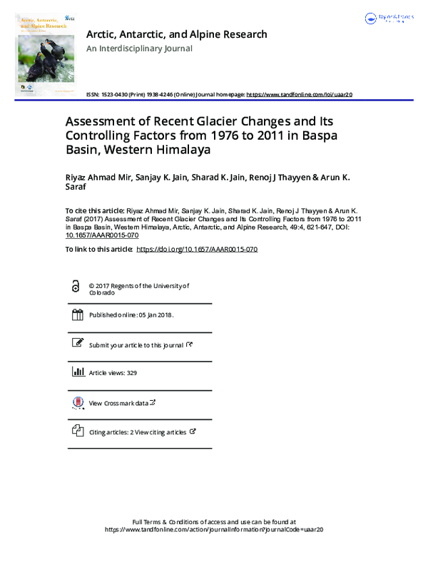 (PDF) Glacier Change in Baspa Basin (1976-2011)